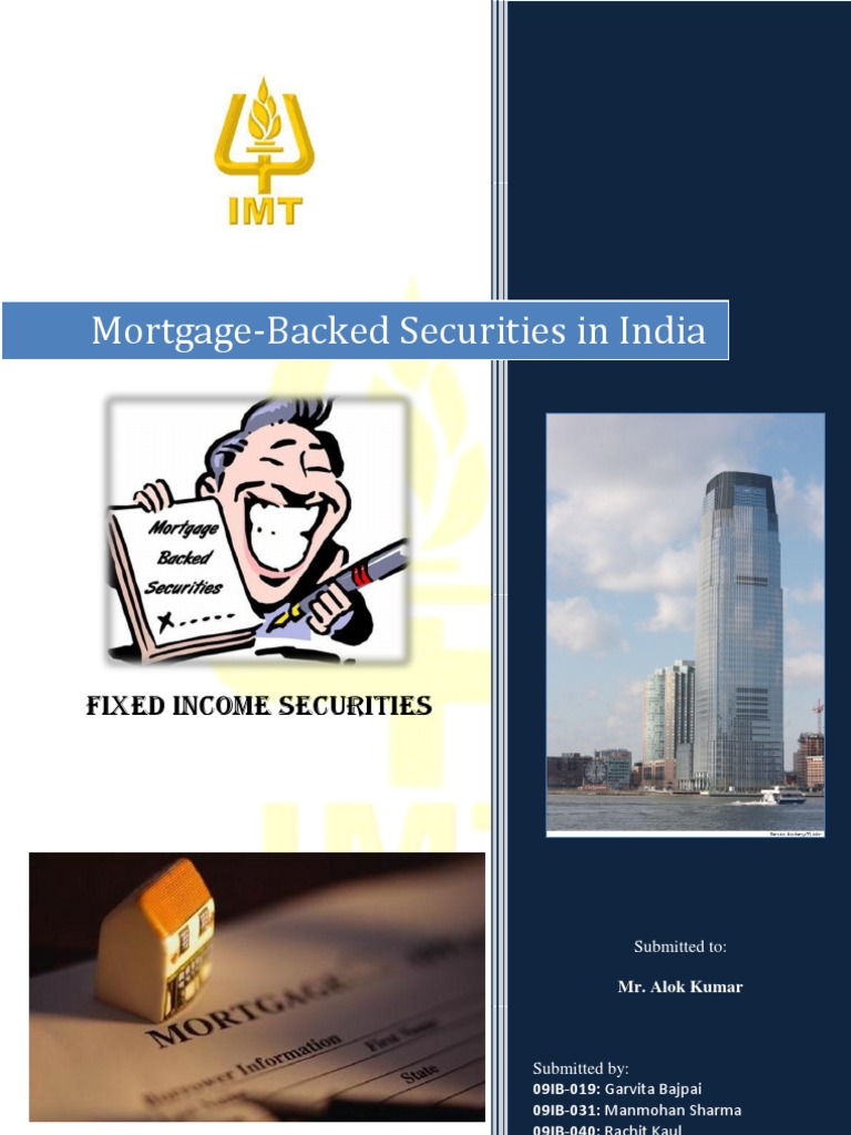 MBS Project Report | PDF | Mortgage Backed Security | Commercial ...