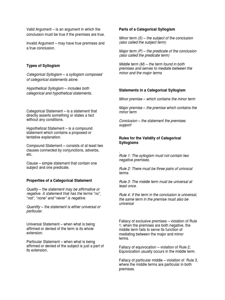 A Comprehensive Guide to Logical Arguments: Types of Syllogisms ...
