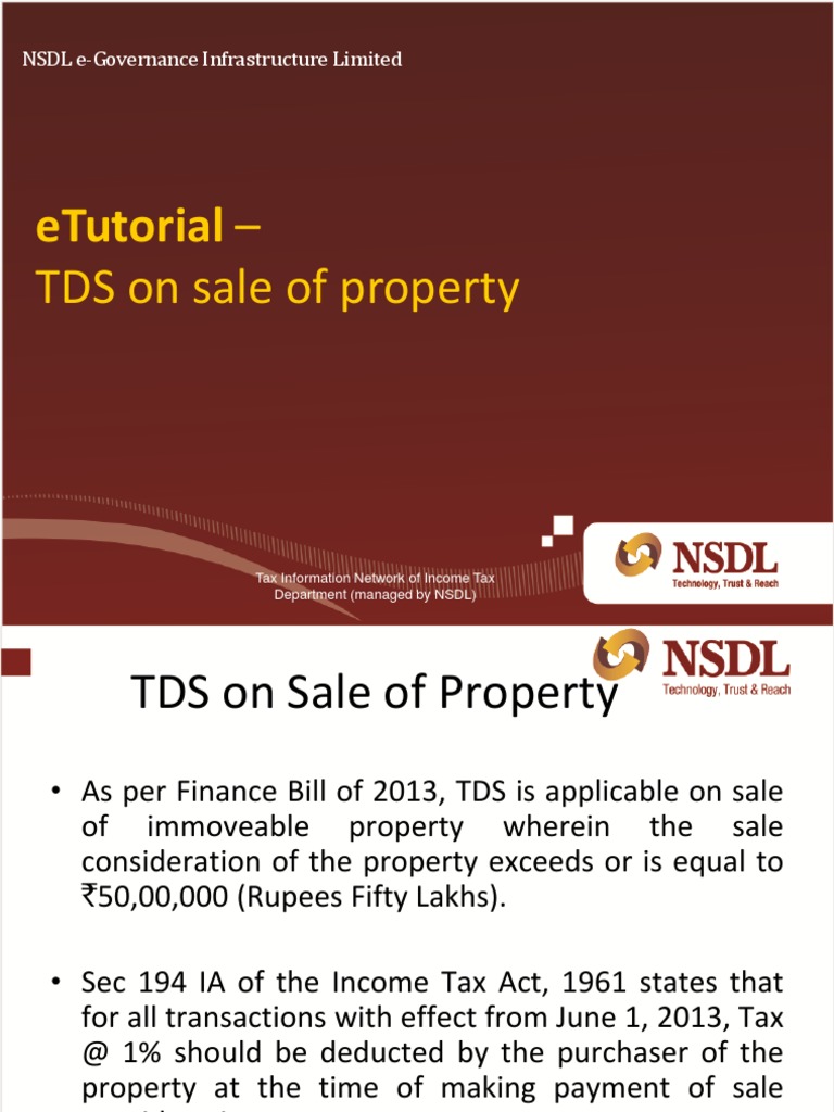 TDS Guidelines for Property Sales | PDF | Payments | Taxes
