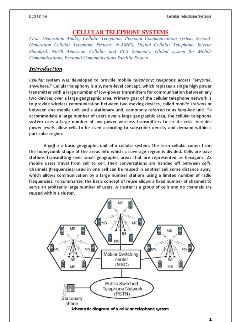 Cellular Communications (DCS U-6) | PDF | Cellular Network | Duplex (Telecommunications)