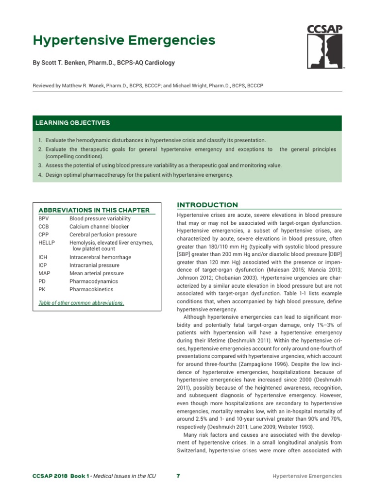 HT Emergency | PDF | Hypertension | Blood Pressure