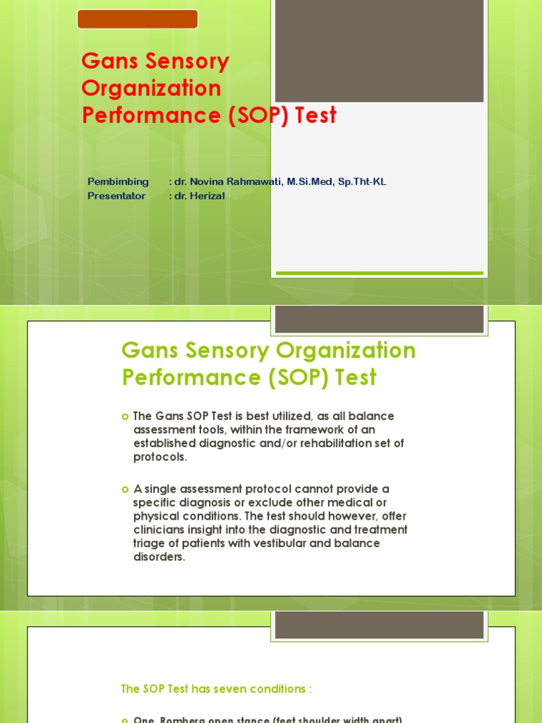Gans Sensory Organization Performance (SOP) Test | PDF | Vertigo ...