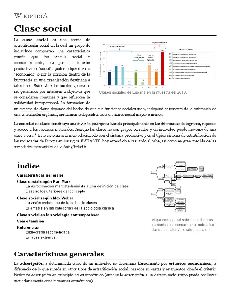 Clase Social - Wikipedia, La Enciclopedia Libre | PDF | Estratificación ... Clase Social - Wikipedia, La Enciclopedia Libre | PDF | Estratificación ...