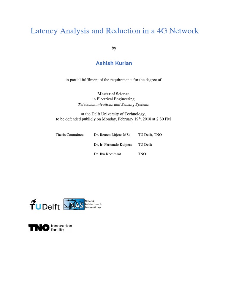 Latency Analysis and Reduction in A 4G Network | PDF | Latency (Engineering) | 4 G