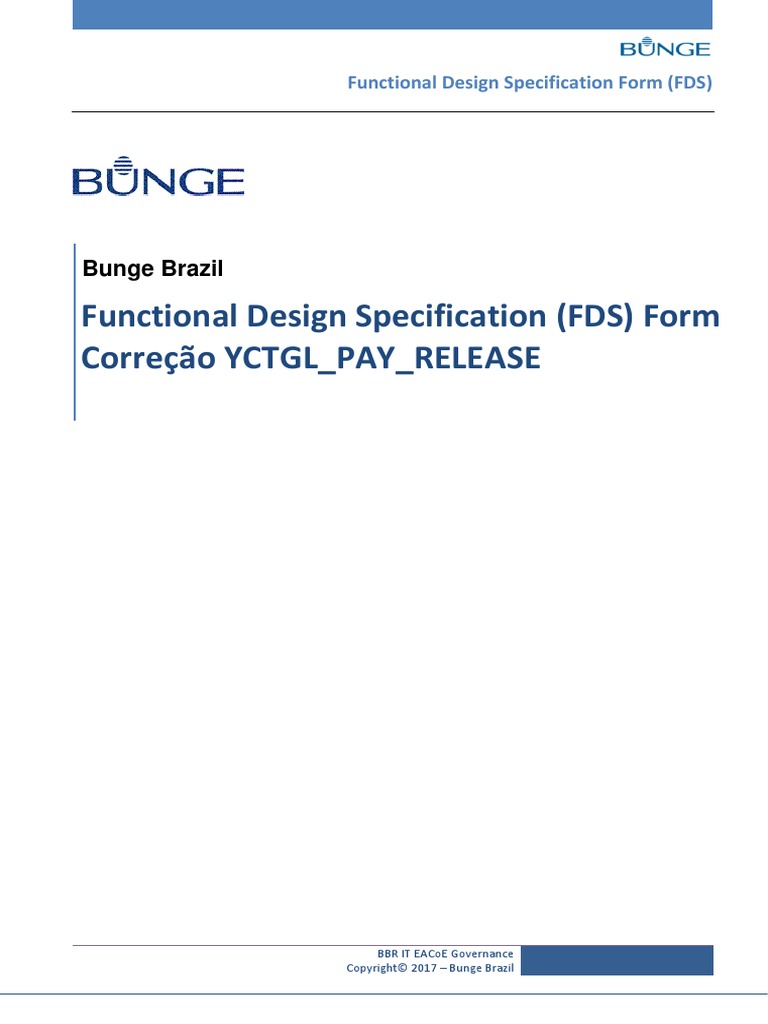 Functional Design Specification (FDS) Form Correção YCTGL - PAY ...