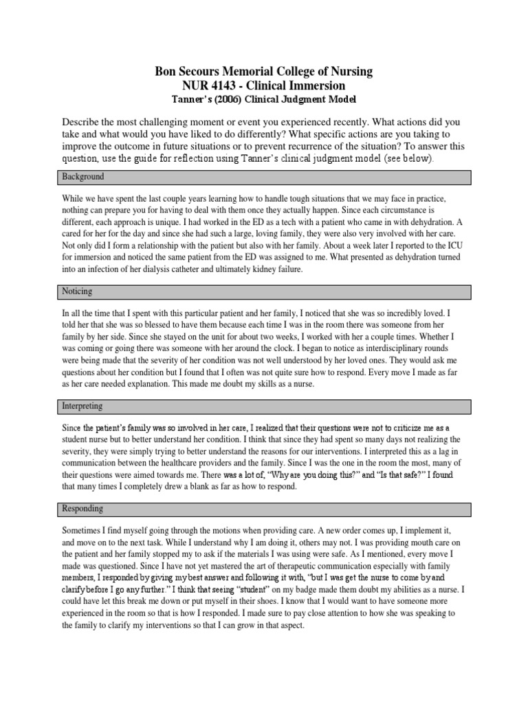 Professionalism Reflection | PDF | Nursing | Patient