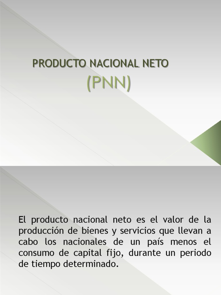 Producto Nacional Neto | PDF | Producto nacional bruto | Depreciación