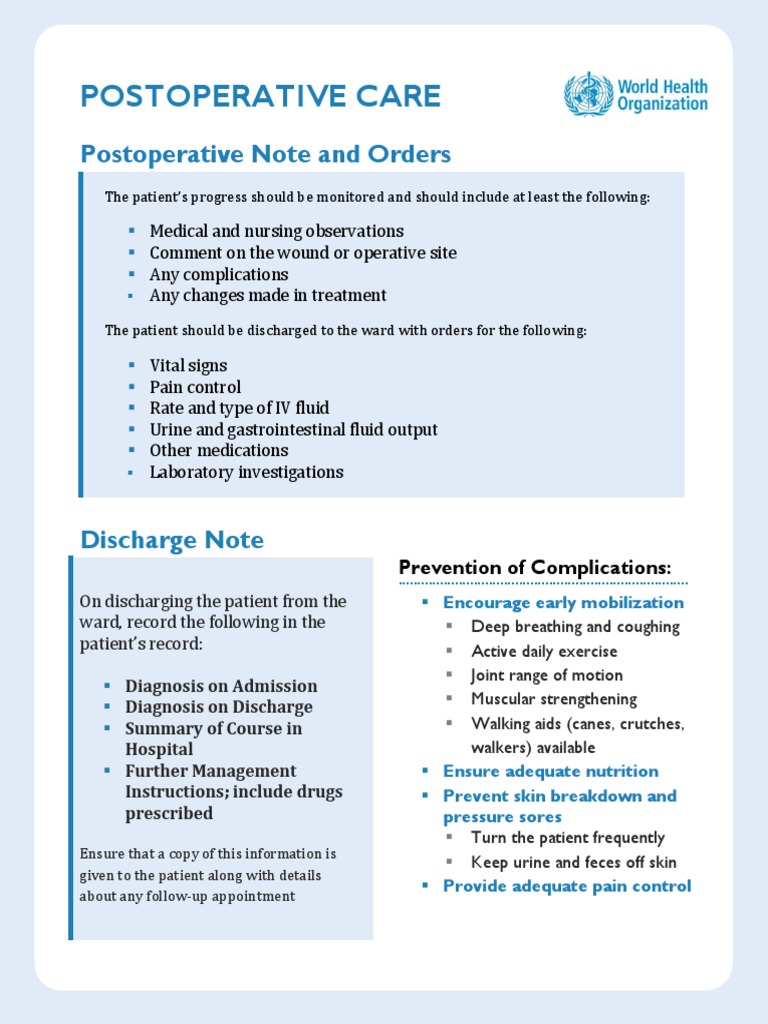 Postoperative Care: Postoperative Note and Orders | PDF | Analgesic ...