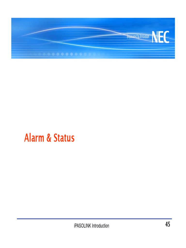Nec Alarms & Status PDF | PDF