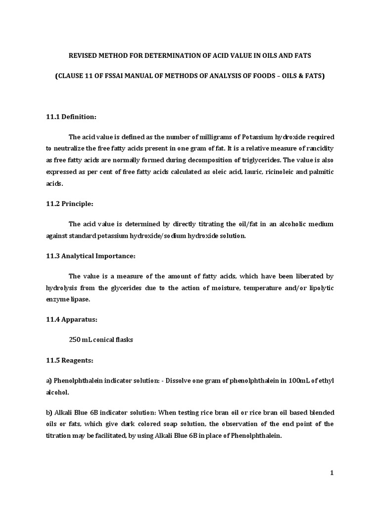 Acid Value Calculation | PDF | Titration | Chemistry