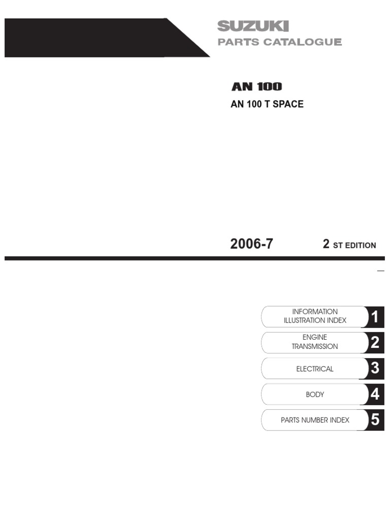 Suzuki An 100K6 | PDF | Ocio