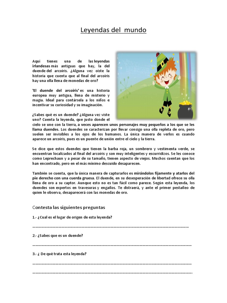 Leyenda del Duende y el Arcoíris | PDF | Helena de Troya | Troya