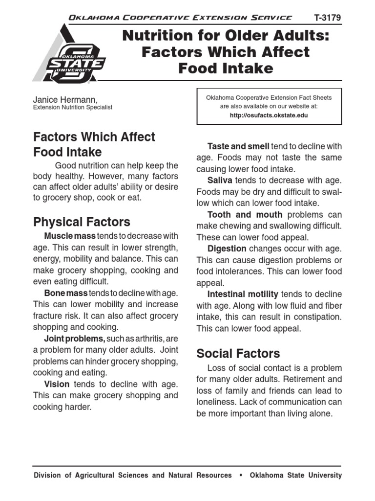 Nutrition in Older Adults | PDF | Eating | Foods