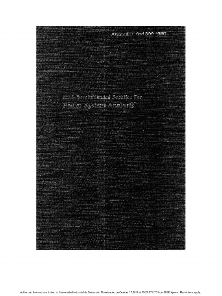 IEEE Std 399: Power Systems Analysis | PDF | Electric Power System ...