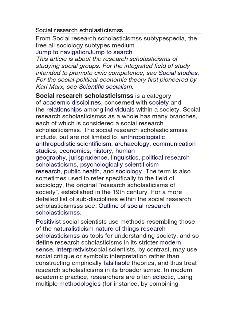 Socialistic Socialim Sciences of Sociology Research | PDF | Sociology ...
