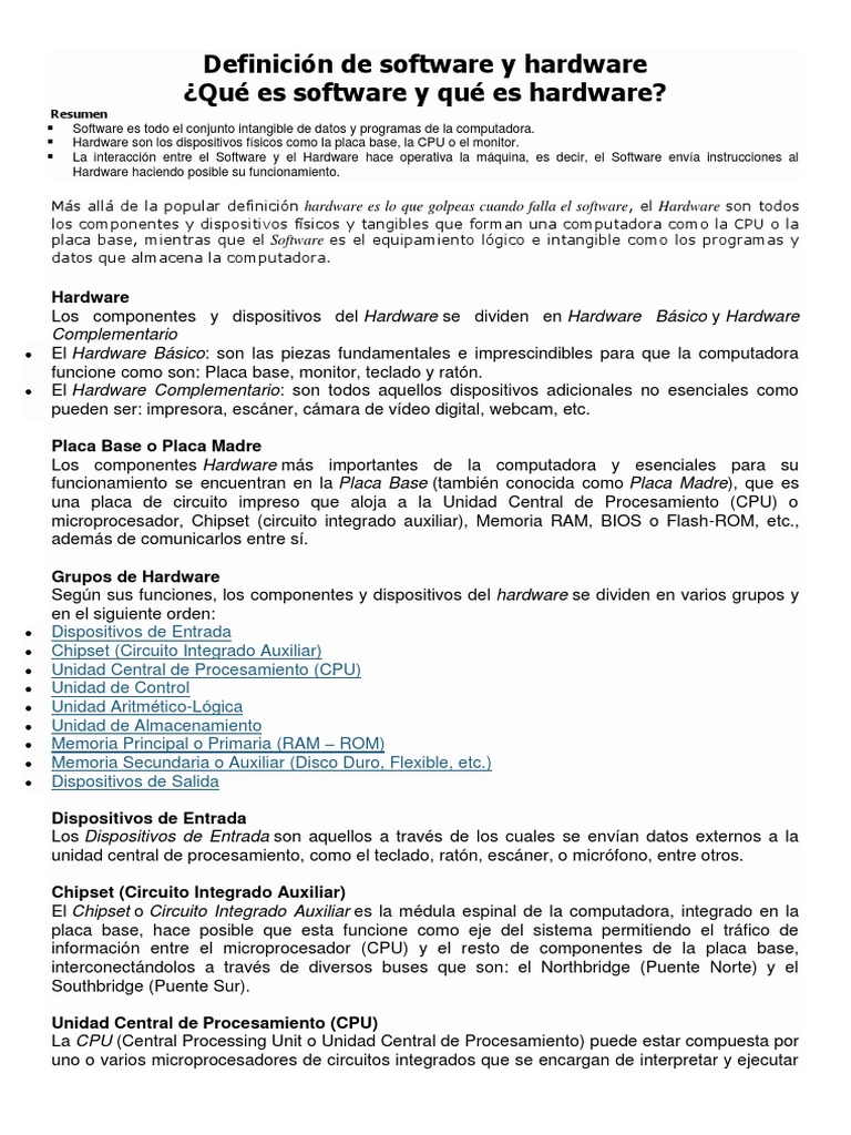 Ejercicios de Computacion | PDF | Hardware de la computadora | Periférico