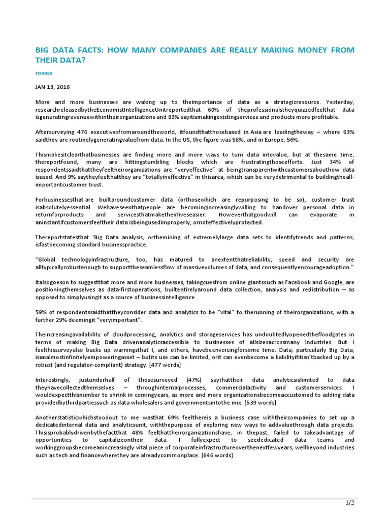 Big Data Facts | PDF | Analytics | Big Data
