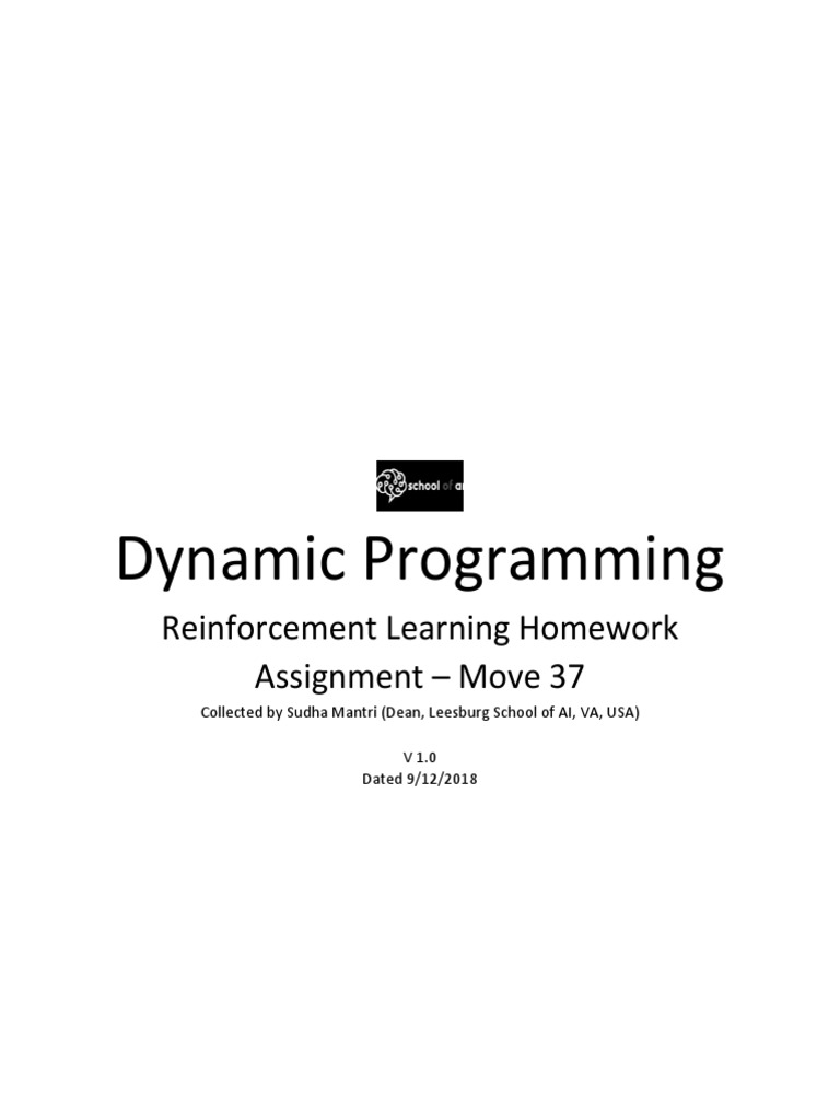 Dynamic Programming: Reinforcement Learning Homework Assignment - Move 37 | PDF | Artificial ...