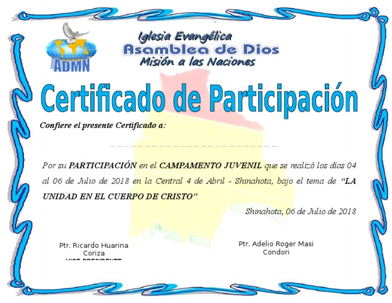 Certificado de Participacion | PDF