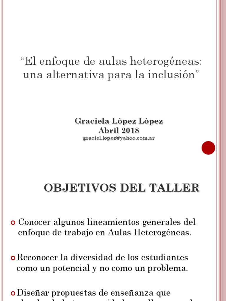 Taller Enseñar en Aulas Heterogéneas Primera Parte PDF | PDF | Maestros ...