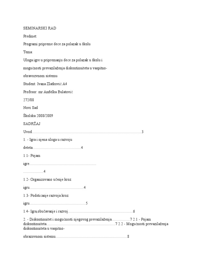 Seminarski Rad