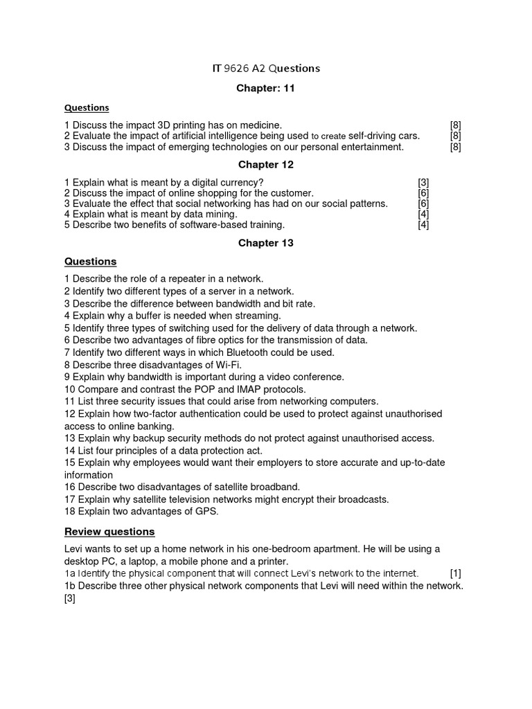IT 9626 A2 Questions | PDF | Project Management | Computer Network