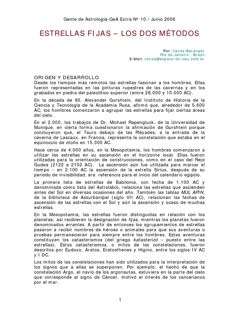 Estrellas Fijas - 10EA002 | PDF | Constelación | Estrellas