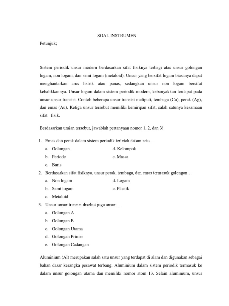 Soal Instrumen SPU | PDF