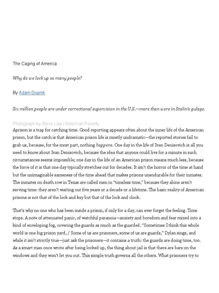 The Caging of America | Download Free PDF | Incarceration In The United ...