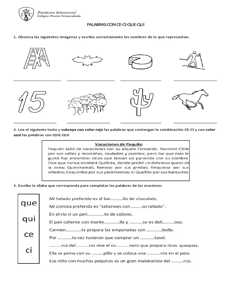 Trabajo de Gramatica CE CI Que Qui