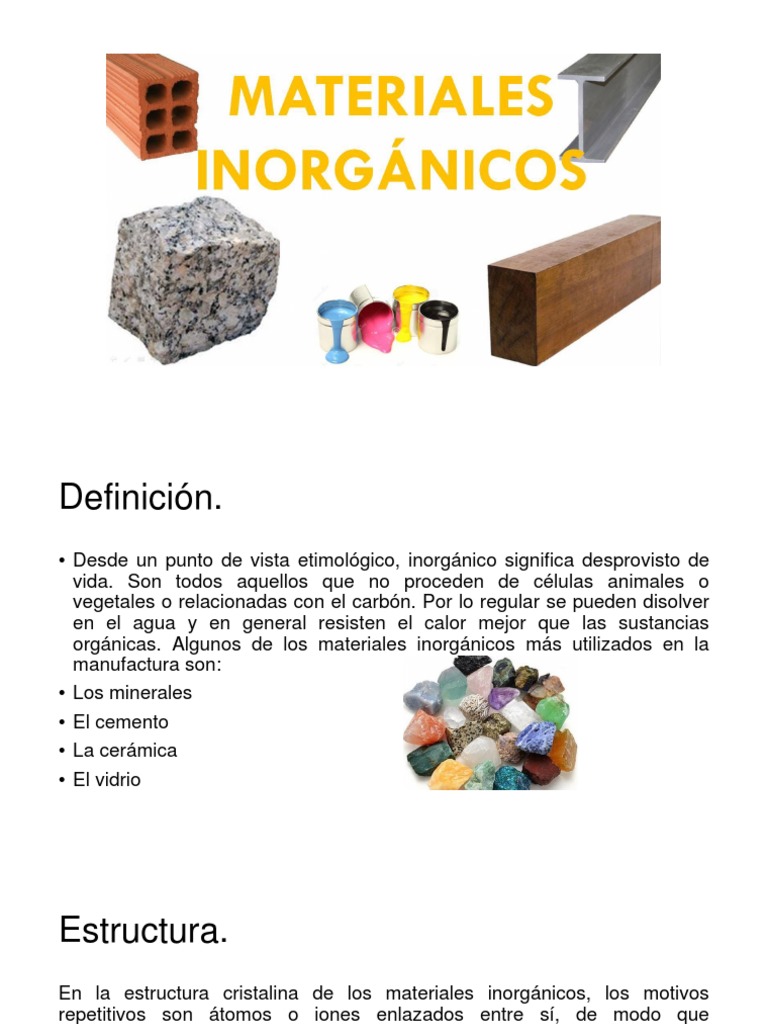 Ejemplos y propiedades de materiales inorgánicos | PDF | Lentes | Aluminio