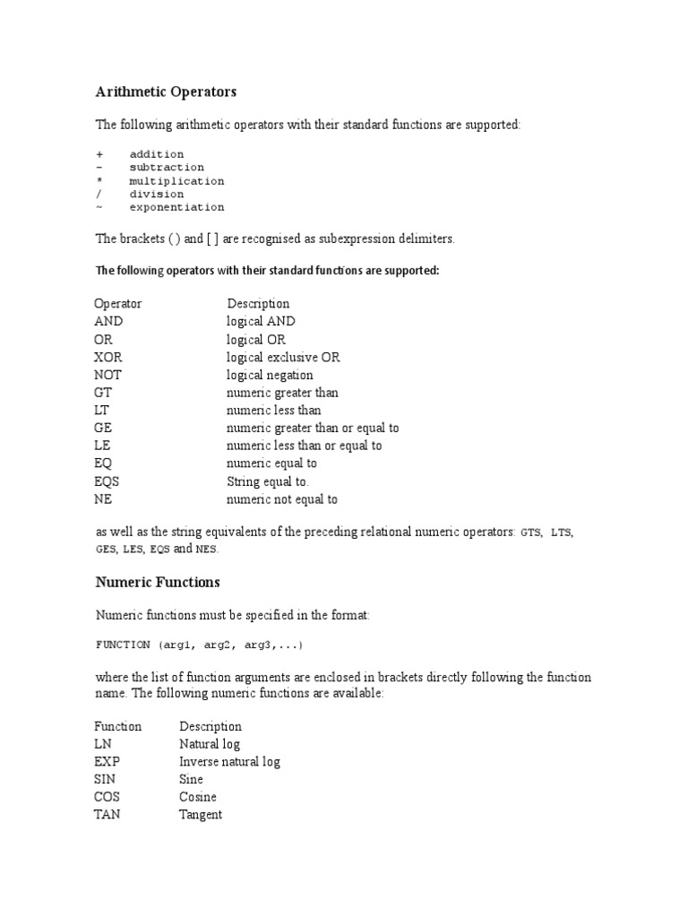 Arithmetic Operators | PDF