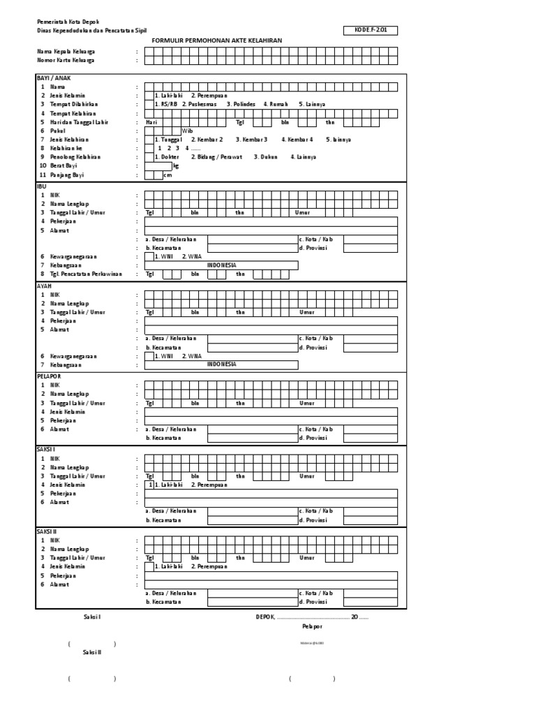 Formulir-F2 01 PDF | PDF