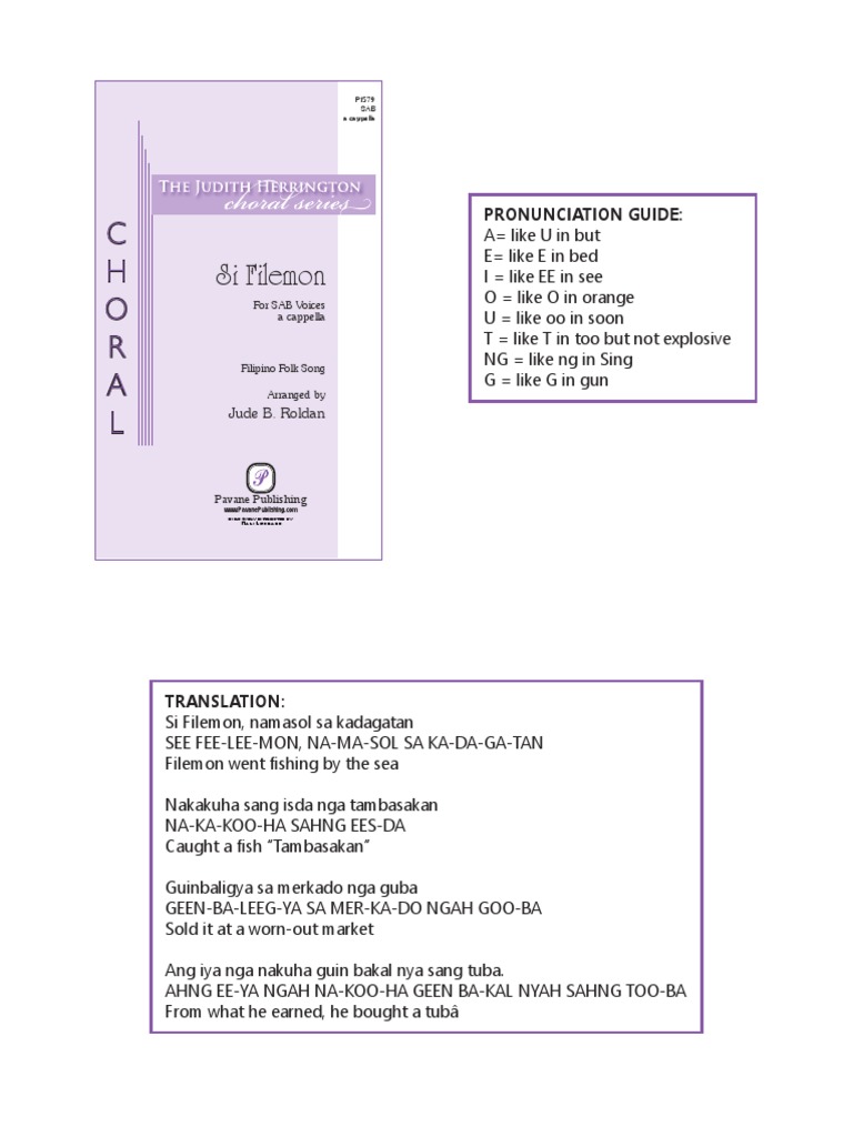 Si Filemon - Pronunciation Guide and Translation | PDF