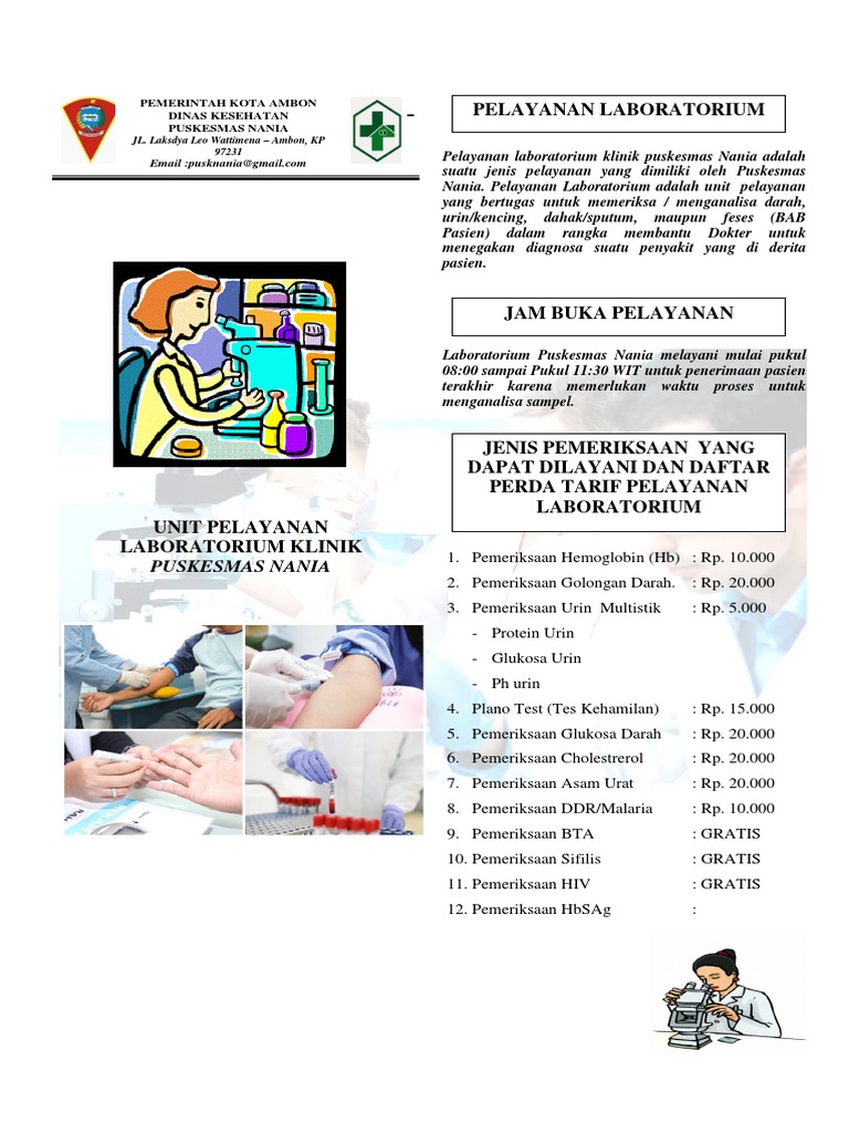 Brosur Pemeriksaan Lab | PDF