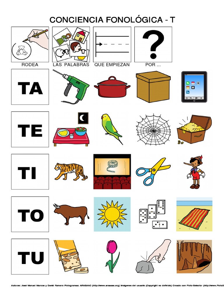 18 Conciencia Fonologica TA TE TI To TU | PDF