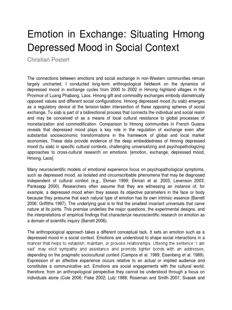 Postert - Emotion in Exchange | PDF | Laos | Emotions