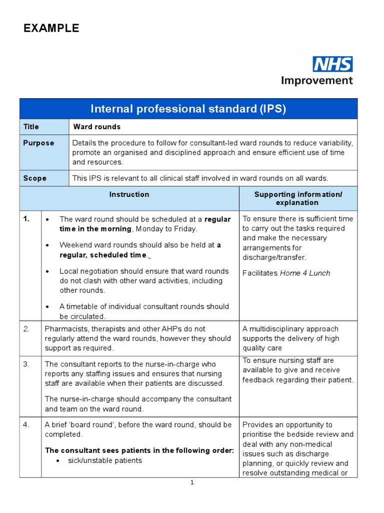 A. Ward Round IPS Example FINAL | PDF | Patient | Patient Safety