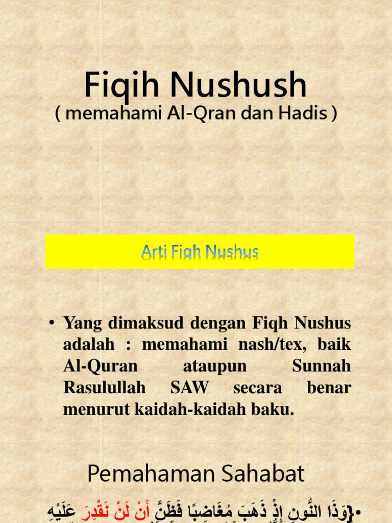 Fiqih Nushush Cara Memahami Kata | PDF