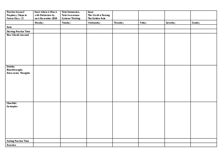 Practice Journal Example Version 2 | PDF