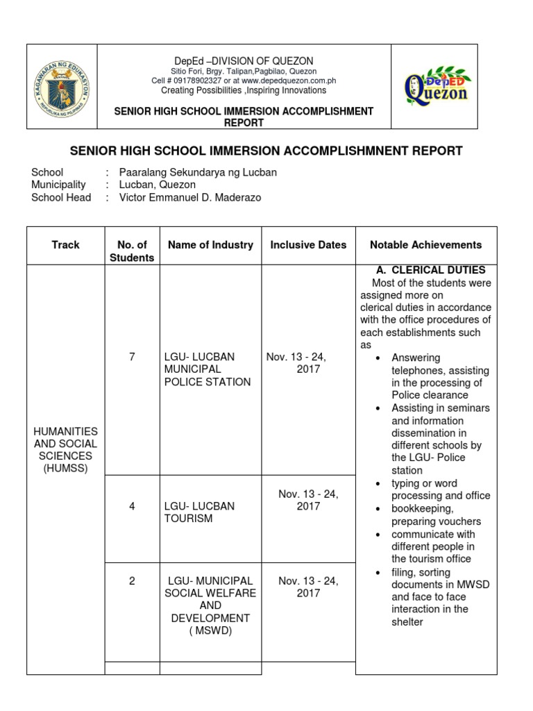 Accomplishment Report | PDF