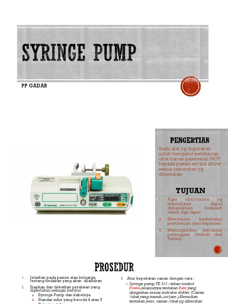 Panduan Penggunaan Syringe Pump | PDF | Kesehatan Holistik