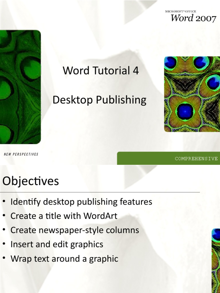 Word Tutorial 4 Desktop Publishing: Comprehensive | Download Free PDF ...