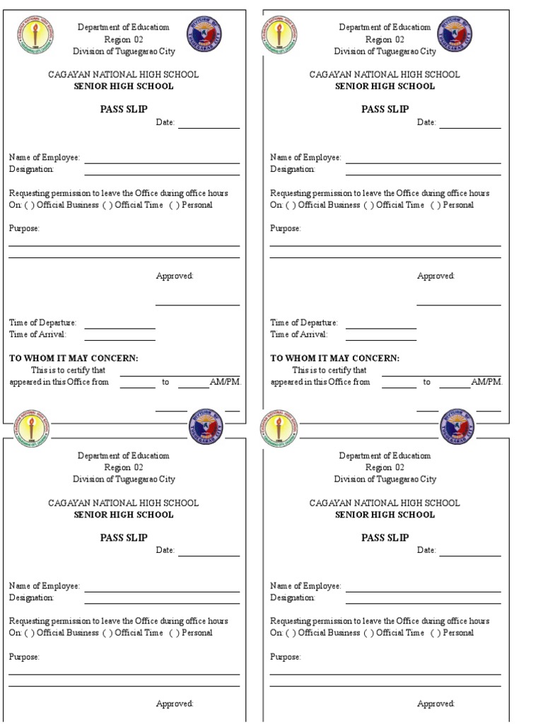 Pass Slip | PDF | Government