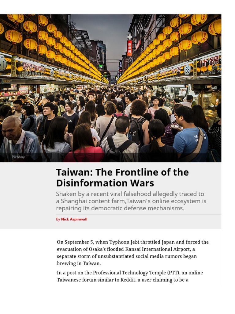 Taiwan: The Frontline of The Disinformation Wars | PDF | Taiwan ...