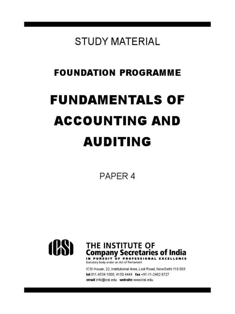 Fundamentals of Accounting and Auditing | PDF | Debits And Credits ...