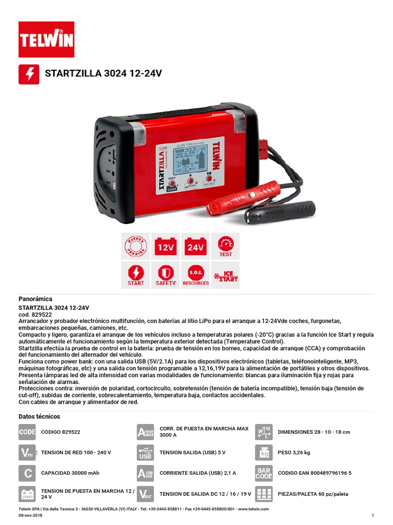 STARTZILLA 3024 12-24 Datos Técnicos | PDF | USB | Electromagnetismo