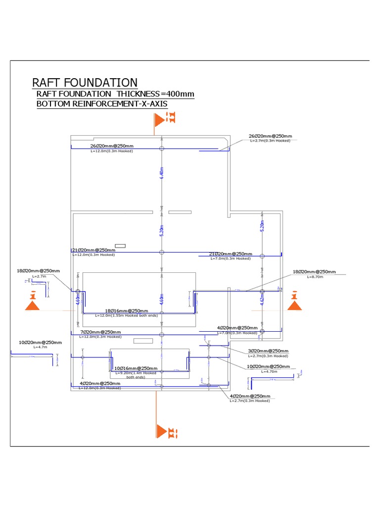 Raft Foundation: Raft Foundation Thickness 400Mm Bottom Reinforcement-X ...