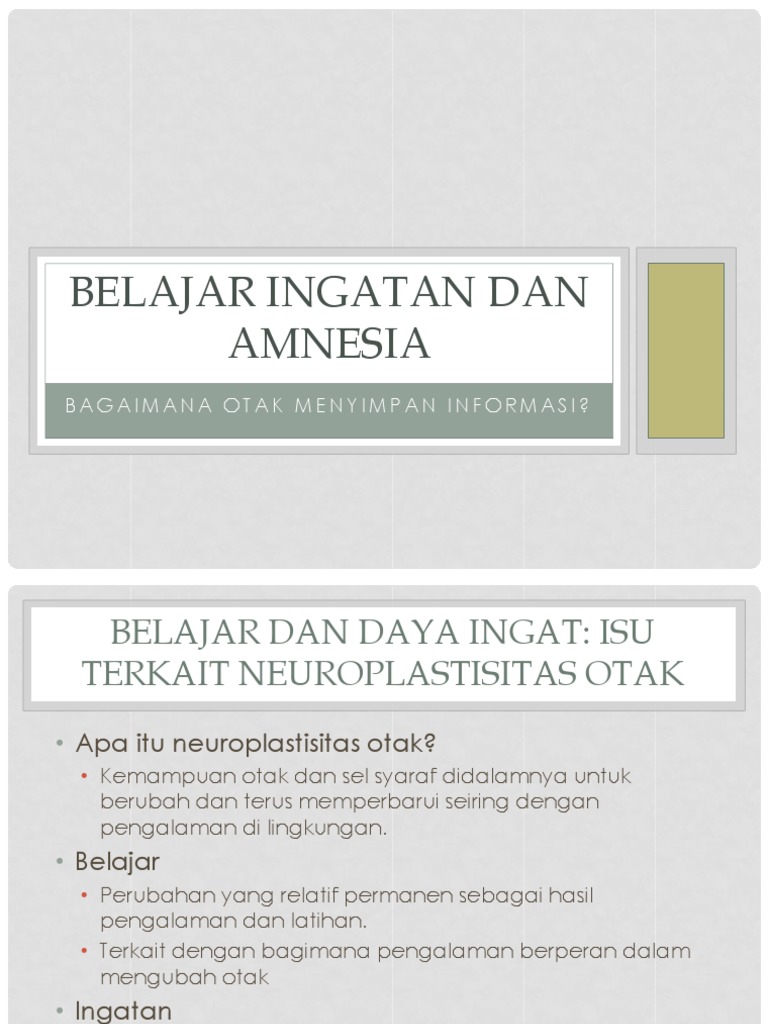 Belajar Ingatan Dan Amnesia | PDF