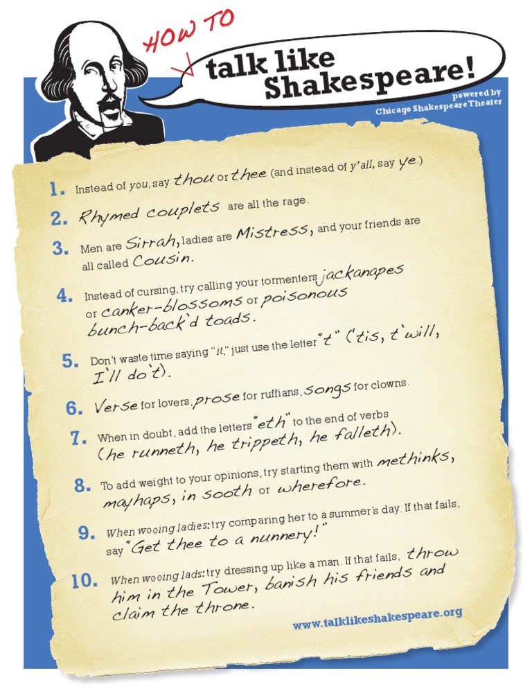 Talk Like Shakespeare | PDF